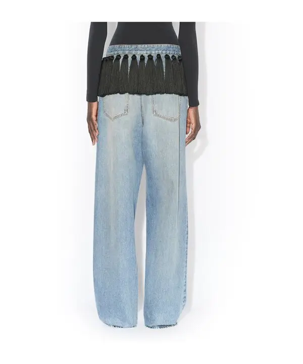 Alaïa Tasseled Wide-leg Jeans