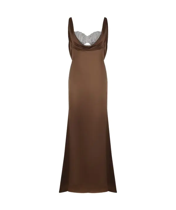 Giuseppe Di Morabito Draped Sequined Bralette Maxi Dress
