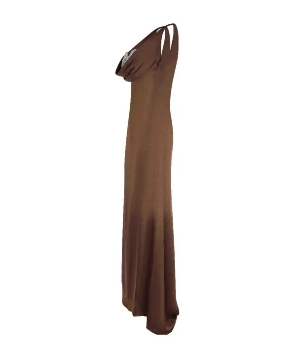 Giuseppe Di Morabito Draped Sequined Bralette Maxi Dress