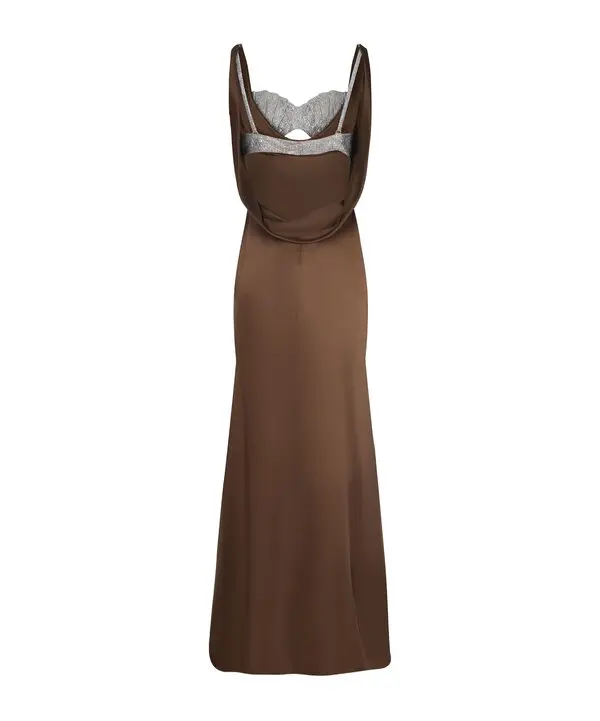 Giuseppe Di Morabito Draped Sequined Bralette Maxi Dress
