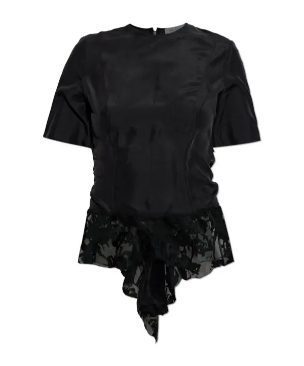 Alexander McQueen Asymmetrical Peplum T-shirt - Black