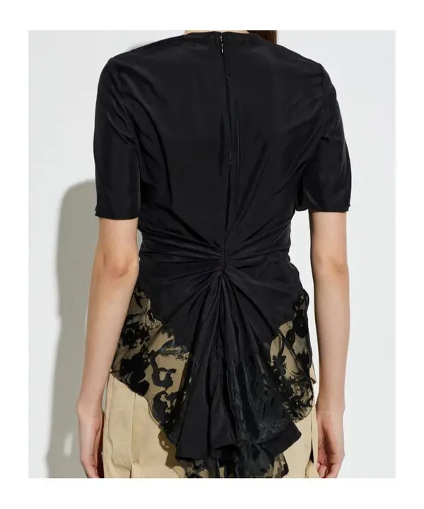 Alexander McQueen Asymmetrical Peplum T-shirt - Black
