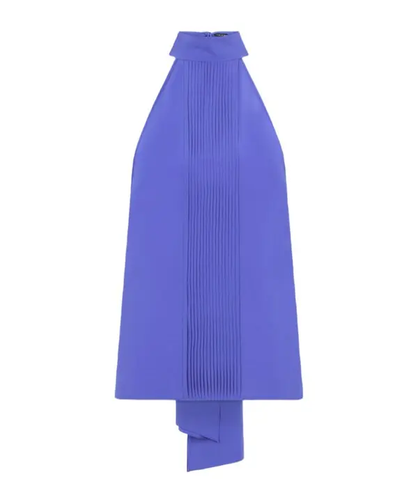 TOM FORD Sleeveless Pleated Halter Top