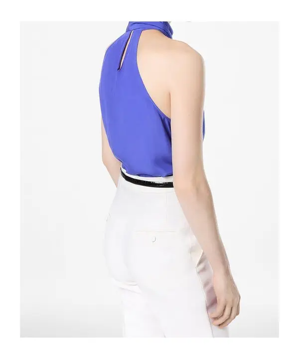 TOM FORD Sleeveless Pleated Halter Top