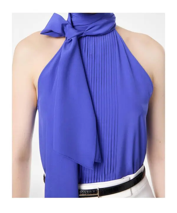 TOM FORD Sleeveless Pleated Halter Top