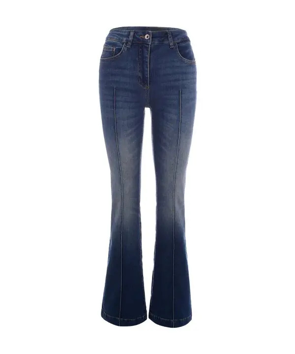 Patrizia Pepe Logo Button Flare Jeans