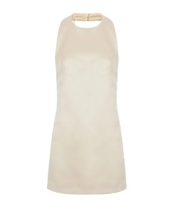 Elisabetta Franchi Halterneck Mini Dress - Cream