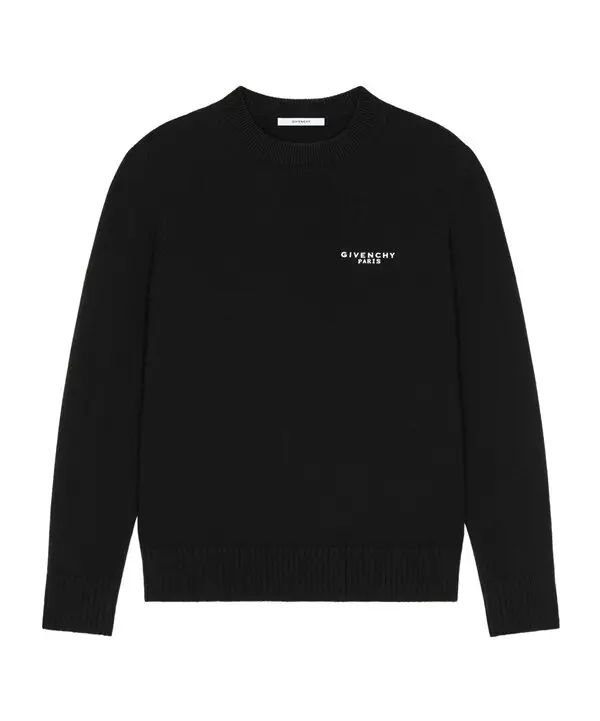 Givenchy Paris Signature Embroidered Knitted Jumper - Black