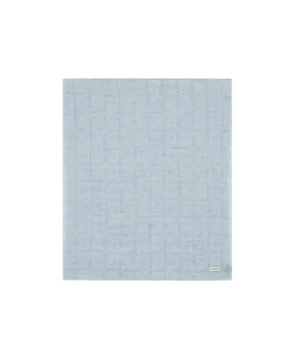 Emporio Armani Brushed Linen Scarf With Lurex - Blue