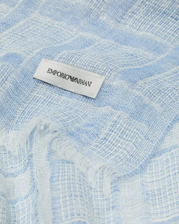 Emporio Armani Brushed Linen Scarf With Lurex
