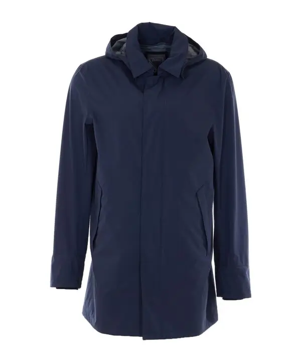 Herno Hooded Zip-up Coat - Blue