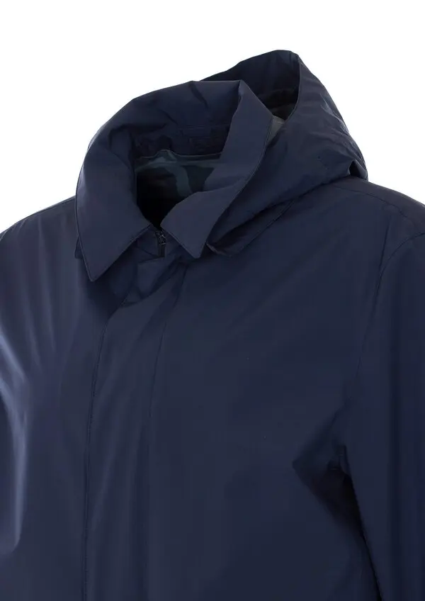 Herno Hooded Zip-up Coat - Blue