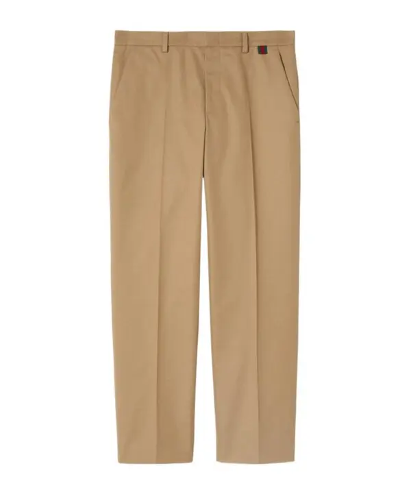 Gucci Twill Detailed Pants - Beige