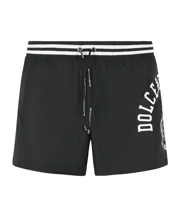 Dolce & Gabbana Logo Print Swim Shorts - Green