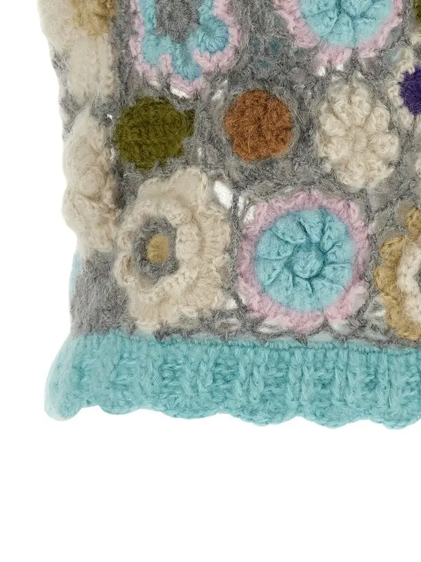 GANNI Floral Crocheted Wool Vest - Multicolor