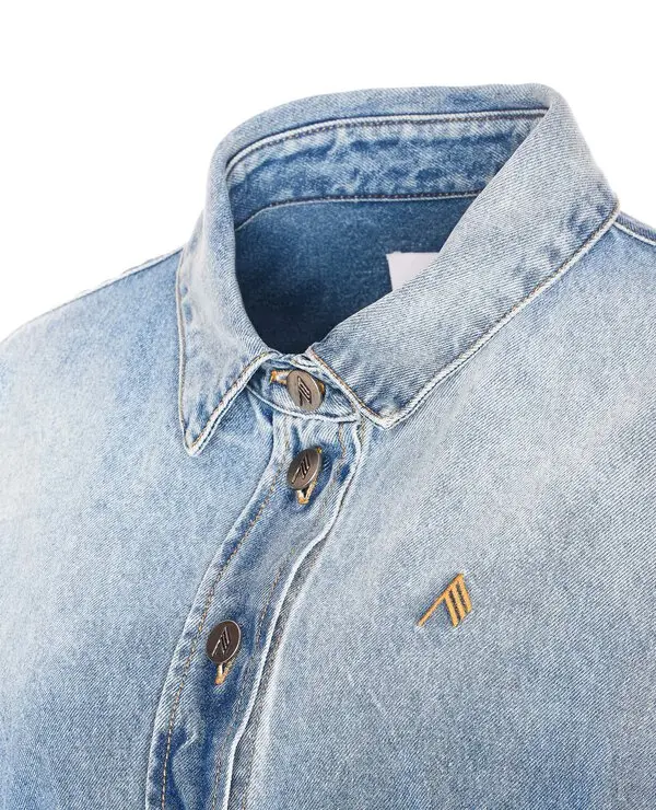 Attico Asymmetric Hem Denim Shirt