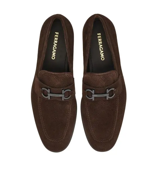 FERRAGAMO Gancini Slip-on Loafers - Black