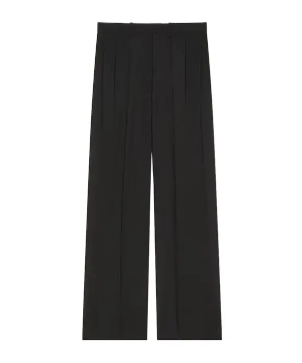 Givenchy Double Pleated Wide Leg Trousers - Black