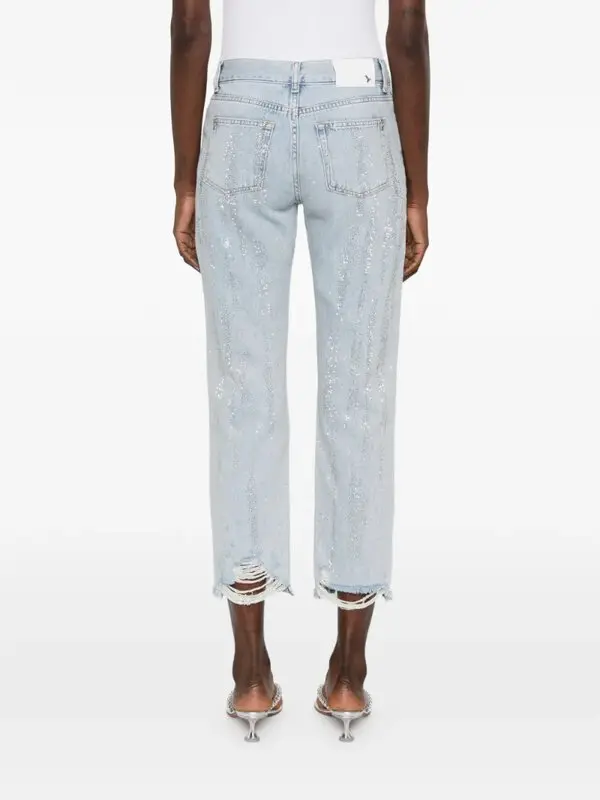 Patrizia Pepe Embellished Distressed Cigarette Jeans