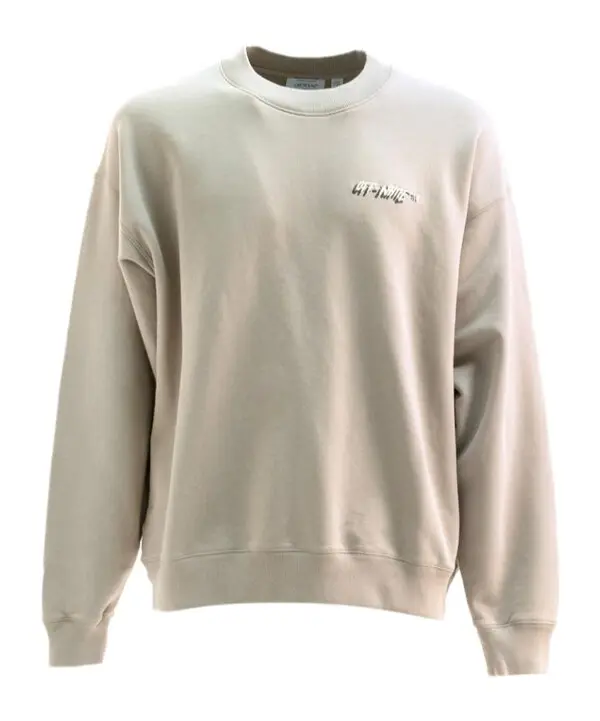 Off-White Logo-detail Crew-neck Sweatshirt - Nude