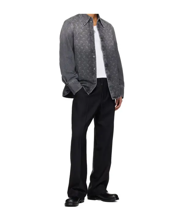 MARINE SERRE Long-sleeved Denim Shirt
