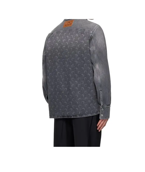 MARINE SERRE Long-sleeved Denim Shirt