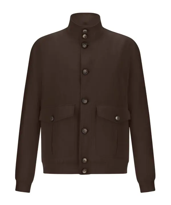 Herno Button-up Bomber Jacket - Brown