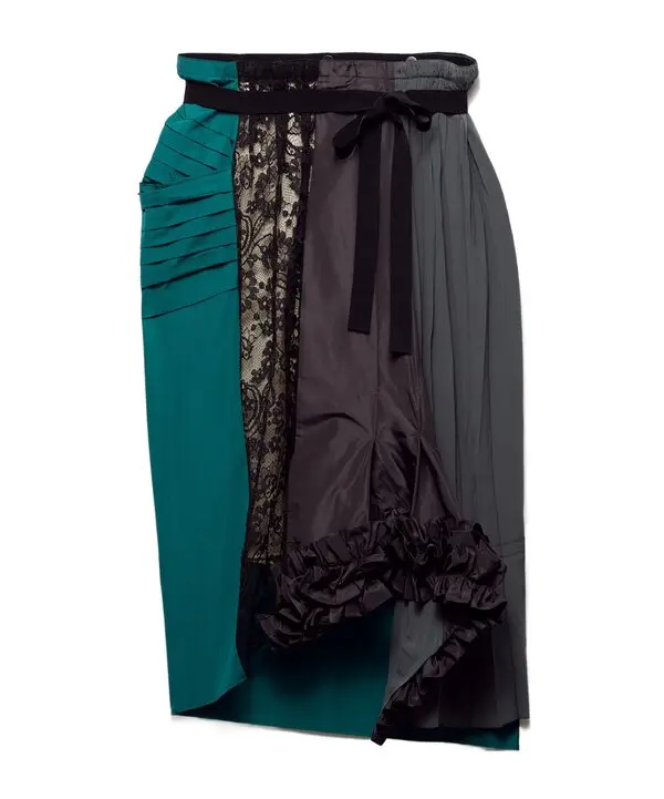 Prada Floral Lace Detailed Midi Skirt - Hematite