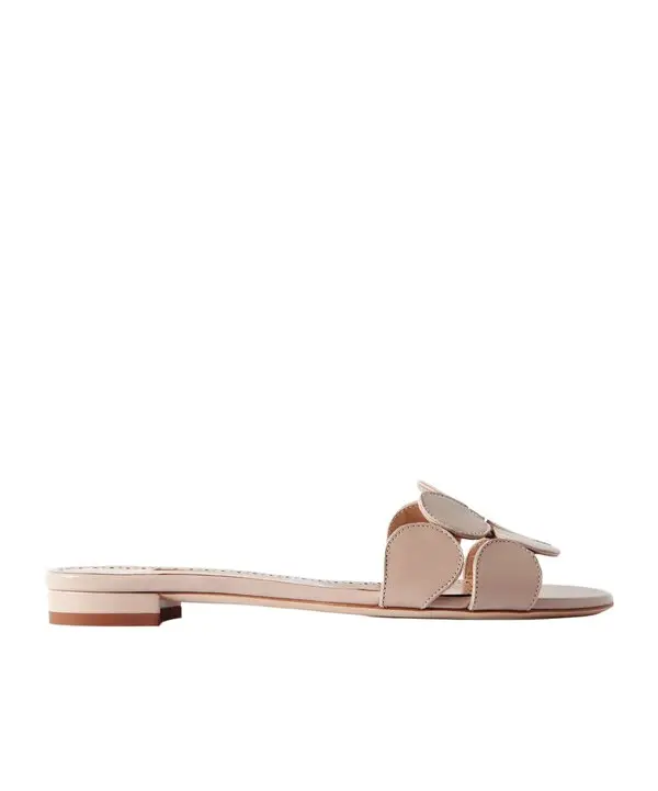 Manolo Blahnik Round Toe Graphic Cut-out Slippers - Light Brown