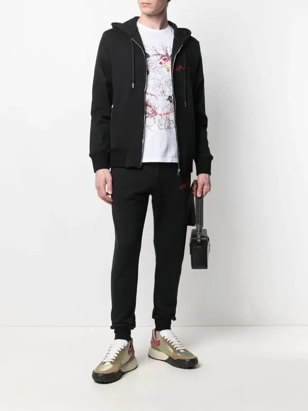 Alexander McQueen Embroidered Logo Zip-up Hoodie