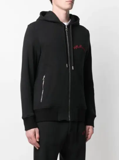Alexander McQueen Embroidered Logo Zip-up Hoodie