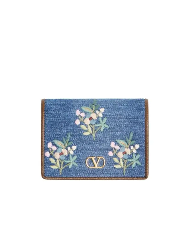 Valentino Garavani Vlogo Signature Wallet - Denim
