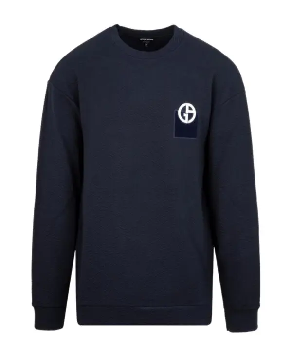 Giorgio Armani Logo-embellished Knitted Jumper - Black