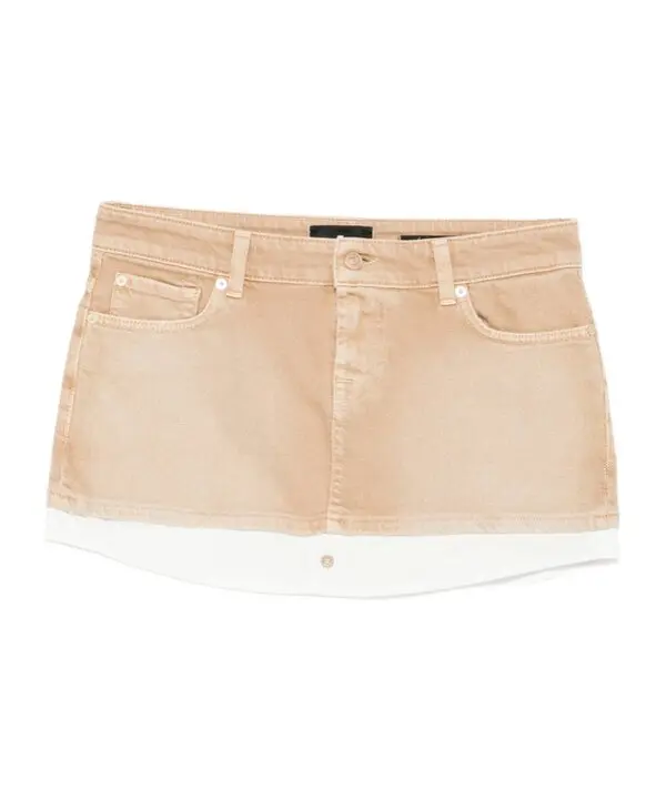7 For All Mankind Patchwork Button-fastening Mini Skirt - Nude