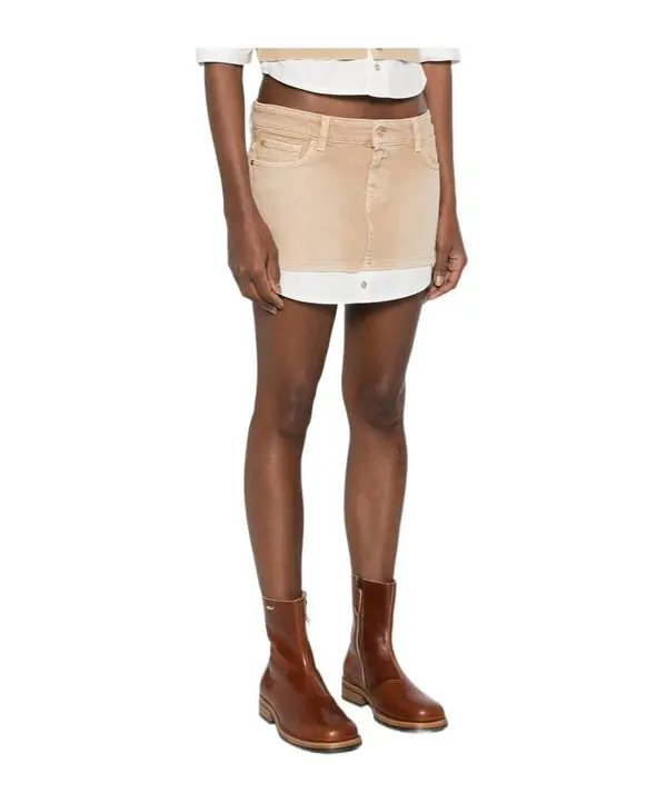 7 For All Mankind Patchwork Button-fastening Mini Skirt