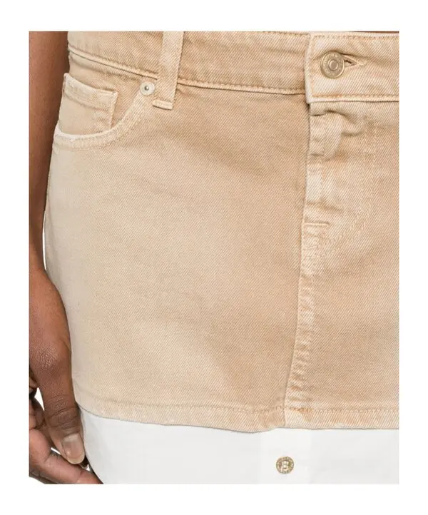 7 For All Mankind Patchwork Button-fastening Mini Skirt