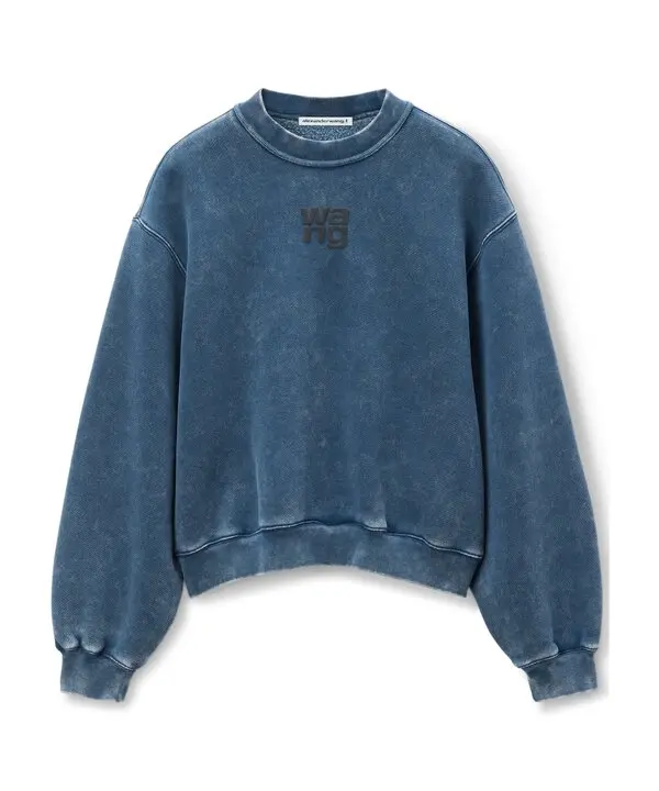 Alexander Wang Logo Embossed Crewneck Sweatshirt - Blue