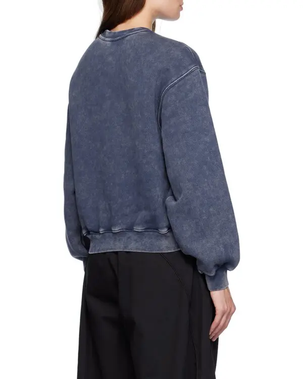 Alexander Wang Logo Embossed Crewneck Sweatshirt - Blue
