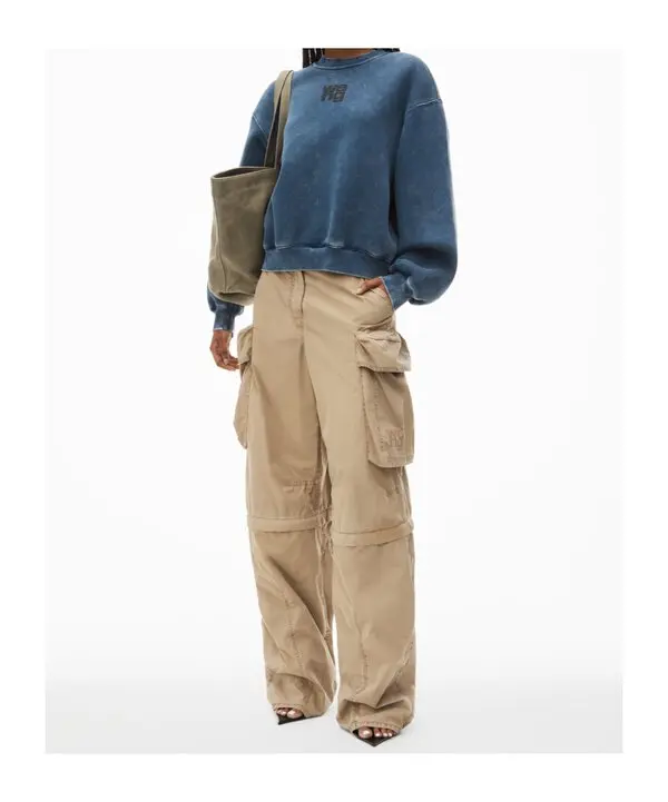Alexander Wang Logo Embossed Crewneck Sweatshirt - Blue