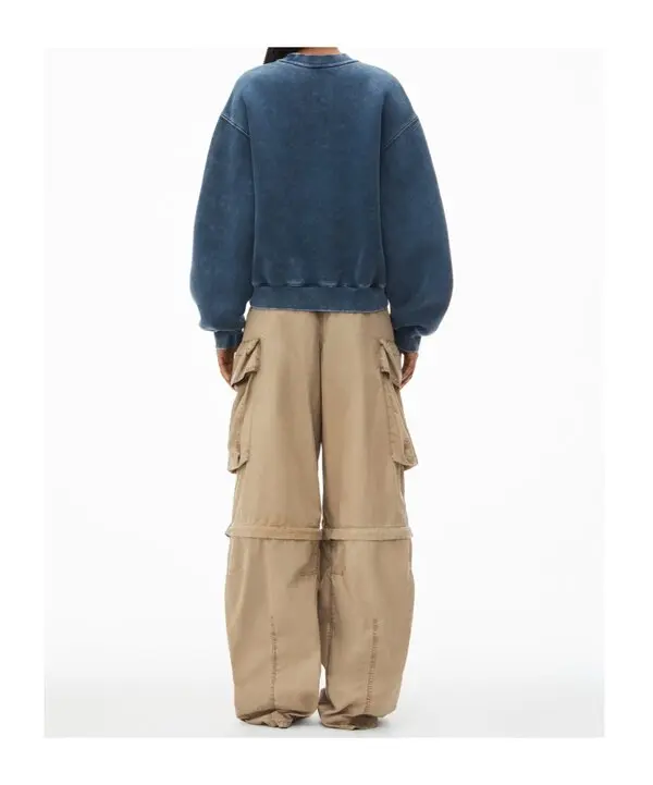 Alexander Wang Logo Embossed Crewneck Sweatshirt - Blue
