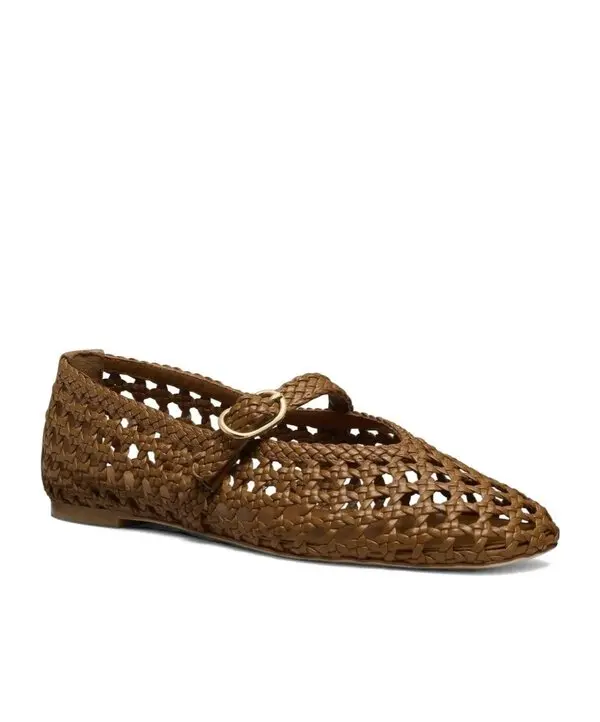 STUART WEITZMAN Woven Flat Mary Jane Shoes