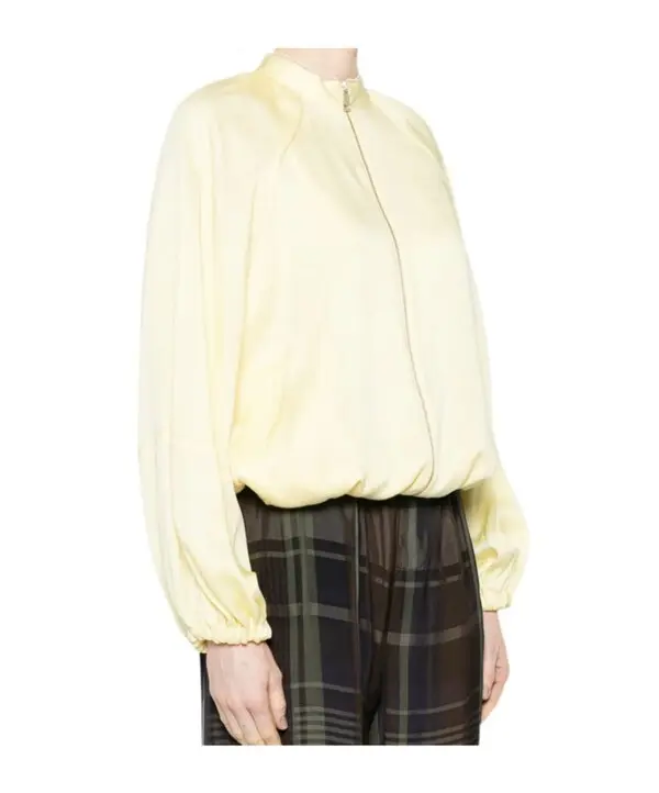 Fabiana Filippi Zip-up Jacket With Gathered Details - White