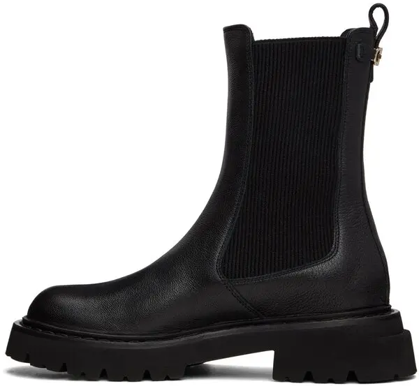 FERRAGAMO Double Gancini Leather Chelsea Boots