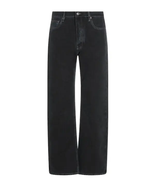 Off-White Logo Patch Straight Leg Jeans - Black