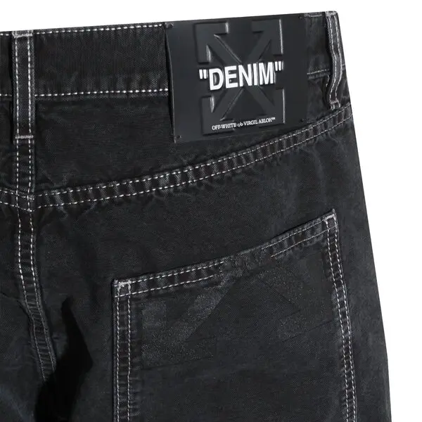 Off-White Logo Patch Straight Leg Jeans
