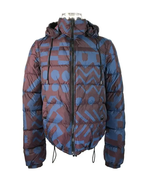 Burberry Hooded Down Jacket With Graphic Print