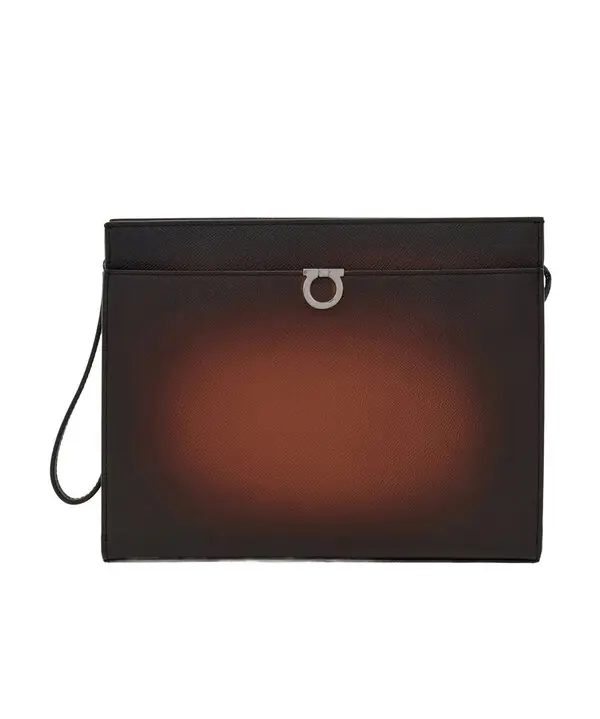 FERRAGAMO Gancini Pouch - Cognac