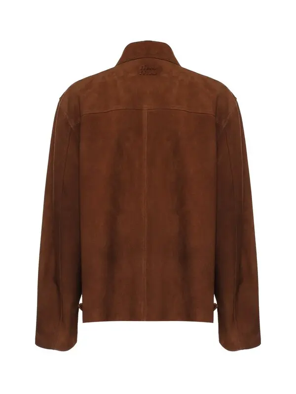 Miu Miu Waxed Suede Jacket - Brown