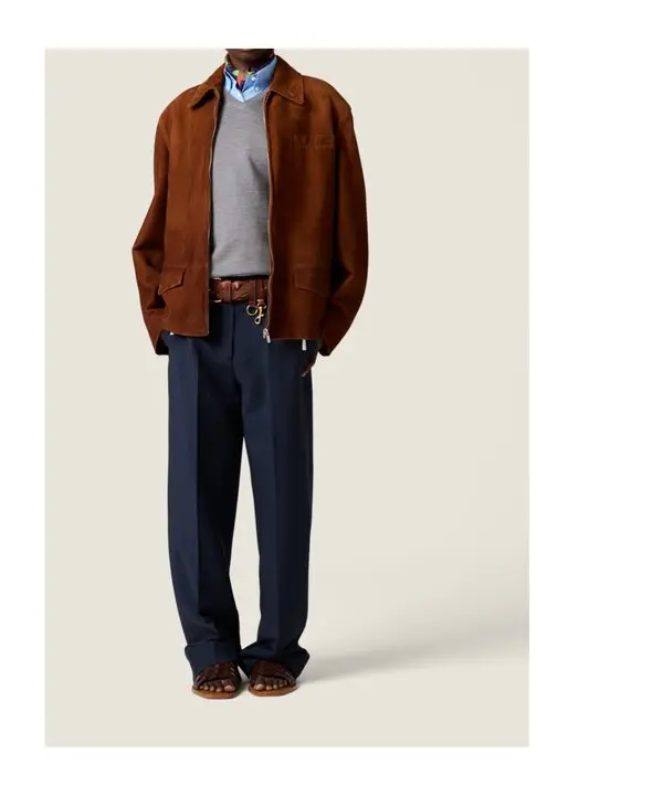 Miu Miu Waxed Suede Jacket - Brown