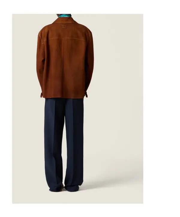 Miu Miu Waxed Suede Jacket - Brown